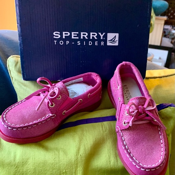 Sperry | Shoes | New Pink Glitter Sparkle Top Siders Girls 95 | Poshmark